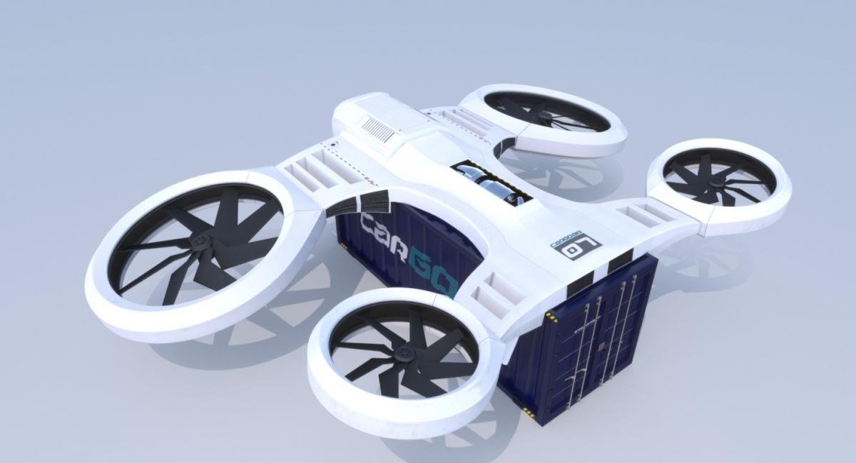 Cargo Quadrocopter Drone Concept 3d model | Best Of 3d Models